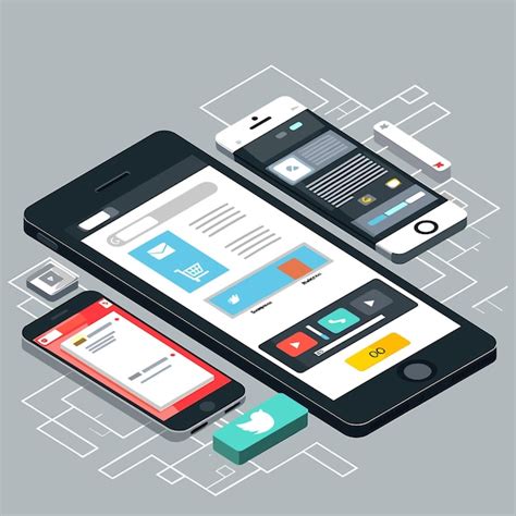 Mobile Website Interface Design For Smartphone Simulation Premium Ai