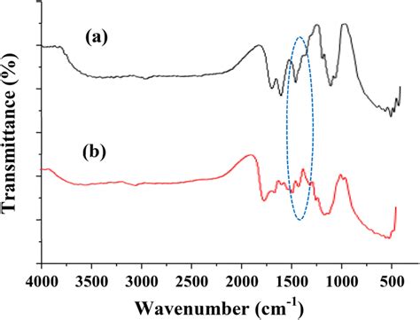 Ftir Spectra Of A Cts Ech Tnc And B Cts Ech Tnc After Rr120 Dye