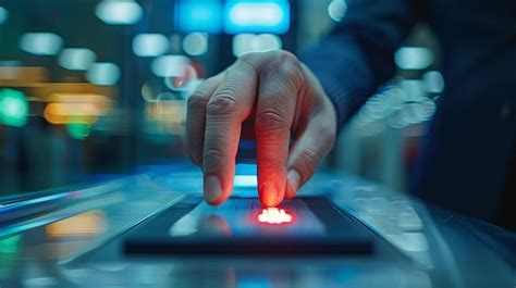 Premium Photo Man Pressing Button On Touch Screen Interface In Server Room Internet And