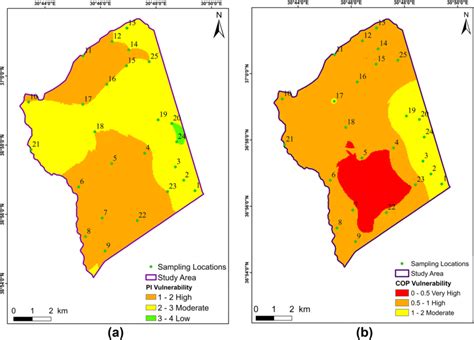 Intrinsic Vulnerability Maps Of The Psa A Pi Method B Cop Method Download Scientific Diagram