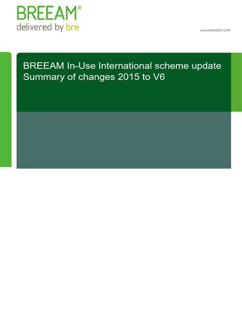 breeam in use international update summary 2015 to v6 pdf