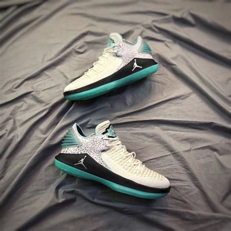 Nike Air Jordan Xxxii 32 Low Jade Men Basketball Shoes Grey Green Black