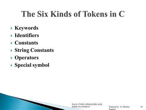 Datatype And Operators Used In C Programming Ppt