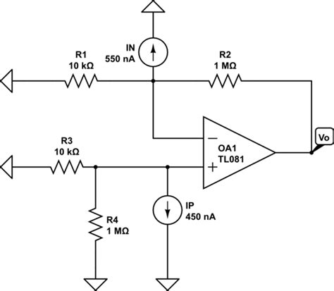 Operational Amplifier Difference Op With Imperfections Maximum Dc Offset Electrical