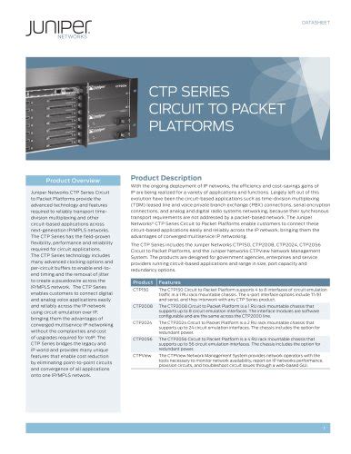 All Juniper Networks Catalogs And Technical Brochures