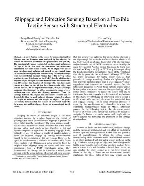 pdf slippage and direction sensing based on a flexible tactile sensor with structural electrodes