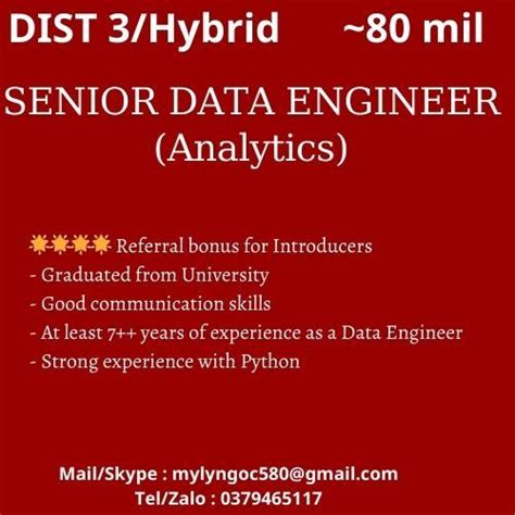 lý ngọc Ánh on linkedin [dist 3 hybrid] senior data engineer