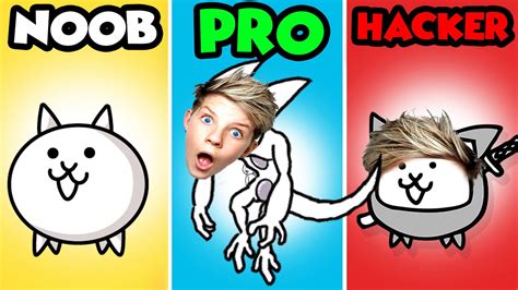 NOOB Vs PRO Vs HACKER In BATTLE CATS Prezley YouTube