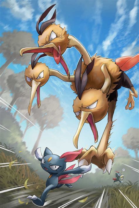 Eko000ohce Dodrio Sneasel Nintendo Pokemon Absurdres Commentary