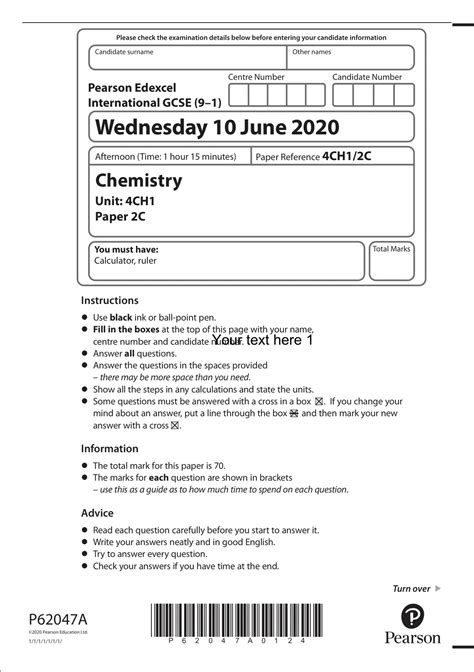 Pearson Edexcel International Gcse 9 1 10 June 2020 Chemistry Unit