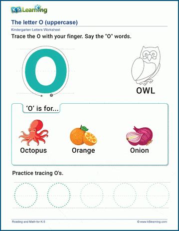 The Letter O Worksheet K5 Learning
