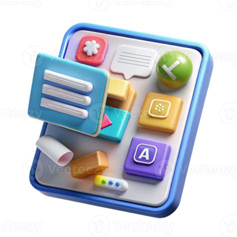 Vibrant Render Of Colorful App Icons On Smartphone Screen Abstract