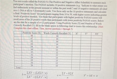 You Use A Scale Called The Panas X The Positive And