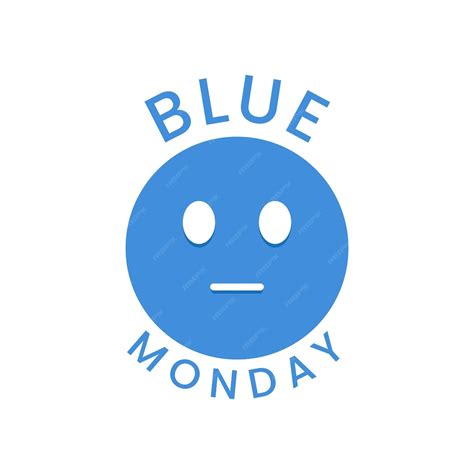 Premium Vector Blue Monday With Circle Face Emoji Vector Design