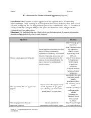 Understanding Resources For Victims Of Sexual Aggression Course Hero