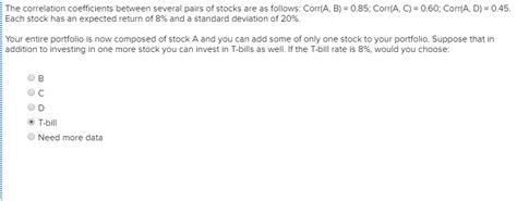 Solved The Correlation Coefficients Between Several Pairs Of