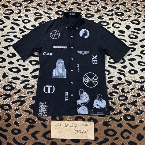 raf simons ss03 consumed graphic button shirt grailed