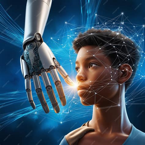 Hands Of Robot And Human Touch On Big Data Networkscience And Artificial Intelligence Technology