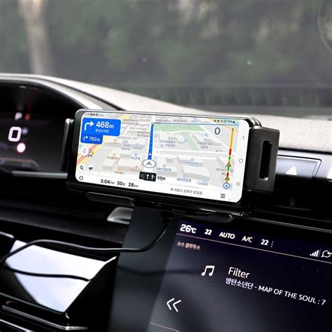 무아스 15w 와이드 듀얼 코일 자동회전 차량용 무선충전 거치대 Z폴드 Z플립 폴더블폰 감도 깊은 취향 셀렉트샵 29cm