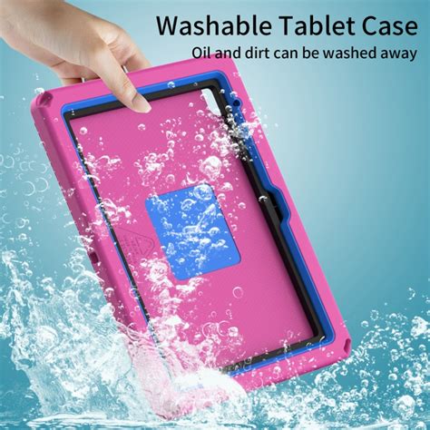 Ipad 10세대 109 2022용 Eva Pc 방수 프레임이 있는 충격 방지 태블릿 케이스로즈 레드