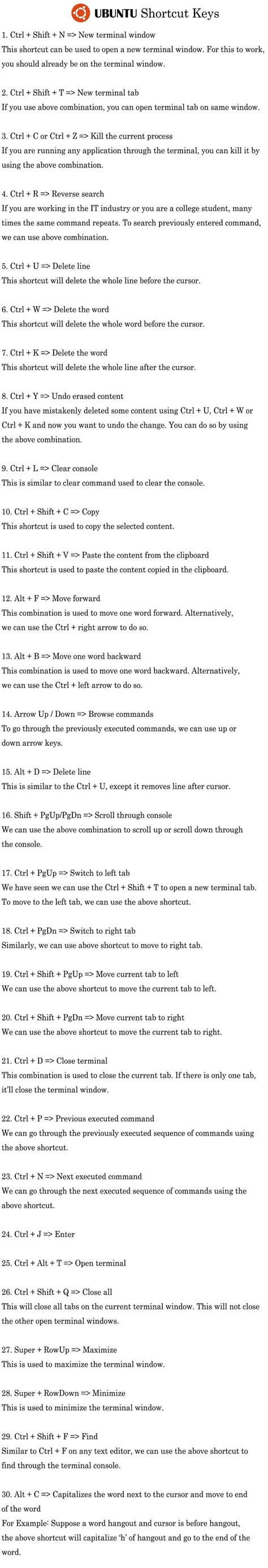 Ubuntu Shortcut Keys Shortcut Key