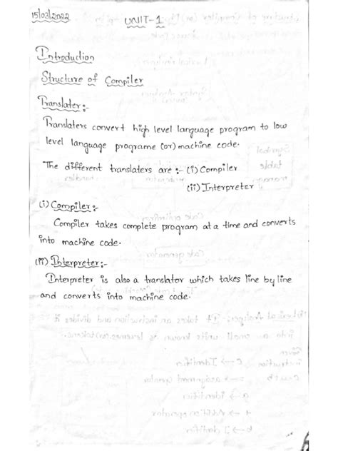 Cd Notes 1234 Compiler Design Pdf