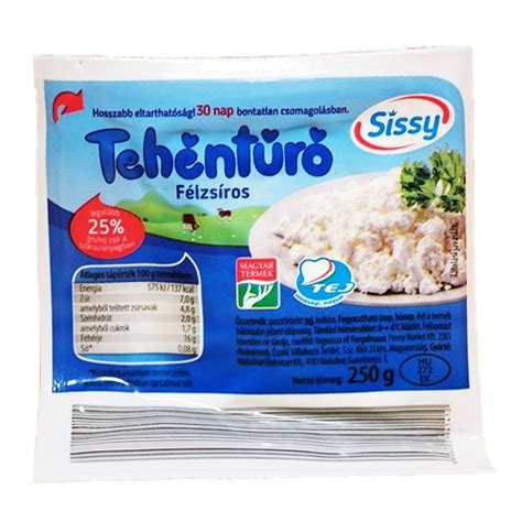Sissy Tehén Túró Félzsíros 250g HÁzhoz Abc