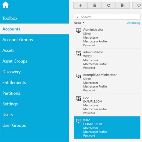 how to configure active directory accounts for ssh assets request use
