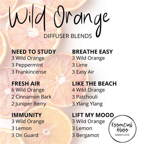 Wild Orange Diffuser Blends Essential Oil Diffuser Recipes Essential