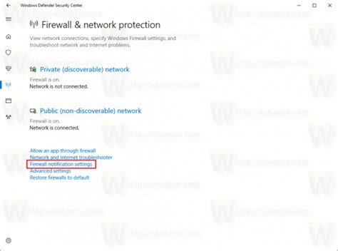Disable Firewall Notifications In Windows 10
