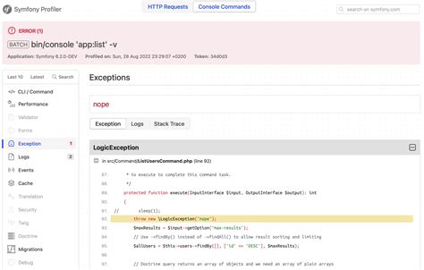 FrameworkBundle HttpKernel WebProfilerBundle Enable Profiling Commands By HeahDude Pull