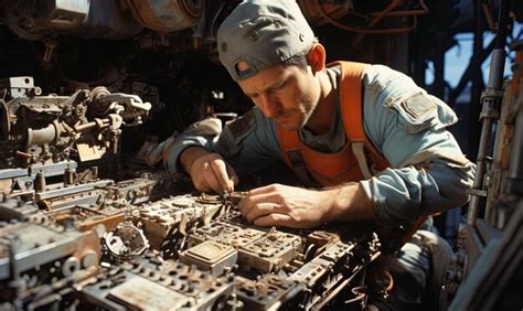 Premium Photo Man In Orange Vest Operating Machine