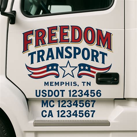 Custom Truck Door Decal Sticker Signs Us Dot Compliant Truck Door Le