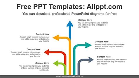 Curved Rising Arrow PowerPoint Template For Free