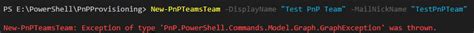 [bug] new pnpteamsteam pnp powershellmands model graph