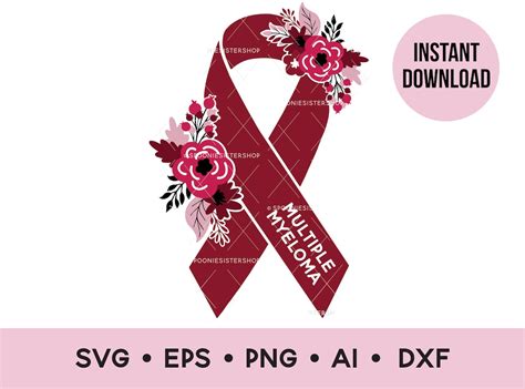 Multiple Myeloma Awareness Ribbon Svg Multiple Myeloma Png Etsy Australia