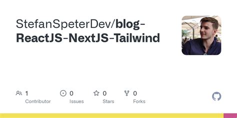 GitHub StefanSpeterDev Blog ReactJS NextJS Tailwind