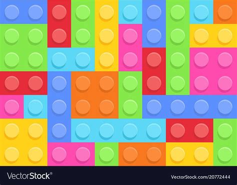 Seamless Lego Blocks Pattern Vector Illustration