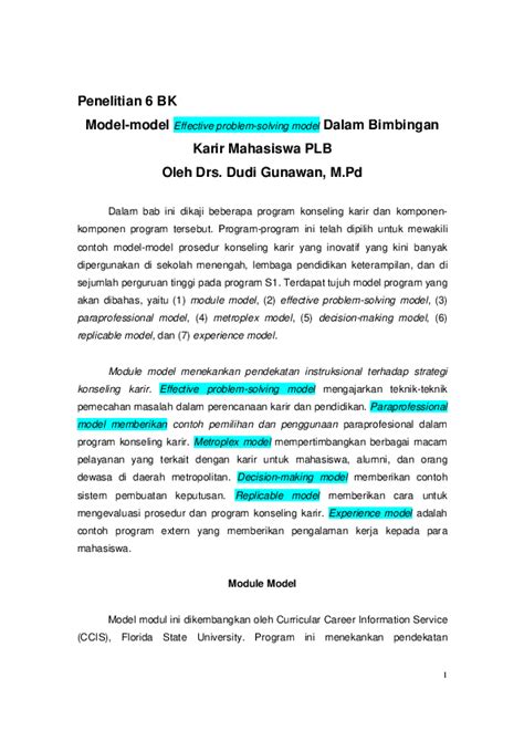 Pdf Model Effective Problem Solving
