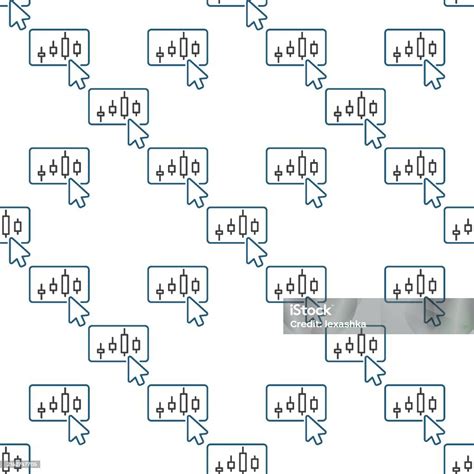 Mouse Cursor On Candlestick Chart Vector Outline Seamless Pattern Stock Illustration Download