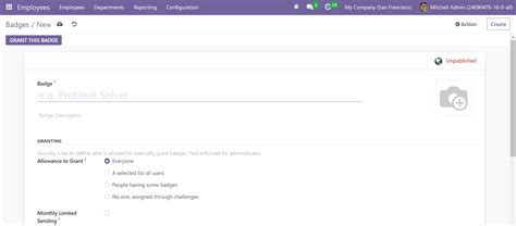 Badges In Odoo 16 Employees App Odoo V16 Community Edition Book
