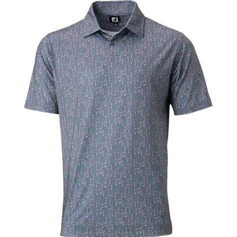 풋조이 남성 유리 프린트 리슬 골프 폴로 티몬