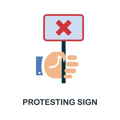 Premium Vector Protesting Sign Flat Icon Color Simple Element From Activism Collection