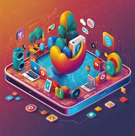 Isometric Social Media Illustration Premium Ai Generated Image