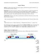 Lab Collision Lab Docx From The Physics Classroom S Physics Interactives