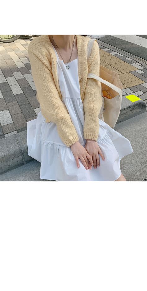 에이비글 Pure 코튼 아오이 미니 원피스 스퀘어넥 퍼프 백 리스 리본 스트링 플레어 캉캉 레이어드 치마 면 ops