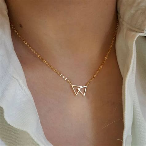 V 유치 스테인레스 스틸 오픈 더블 삼각형 목걸이 펜던트 골드 초커 최고의 친구 선물pendants For Women
