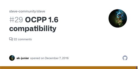 Ocpp 16 Compatibility · Issue 29 · Steve Communitysteve · Github