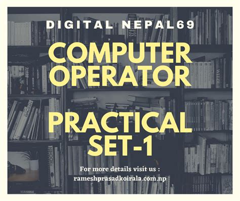 Computer Operator Practical Set 1