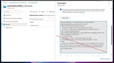 how to create configure and mount persistent azure file share